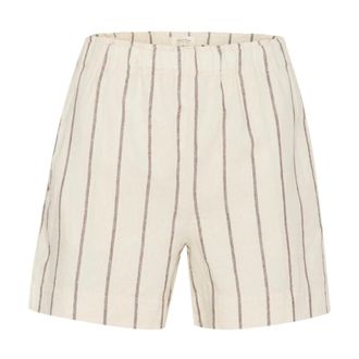 Part Two Eggnog und Brown Stripe Shorts - - Shorts - Damen - Beige - M