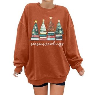 Generic Pull de No&euml;l pour femme avec imprim&eacute; sapin de No&euml;l - Grande taille - Haut &agrave; manches longues - Coupe ample - Doux et confortable - Pour femme - Pour f&ecirc;