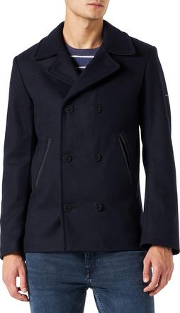 Armor Lux Herren Zweifarbiger Caban-Jacke Fort Cigogne aus Wolle Pijacke, Schiff/Aluminium, Small