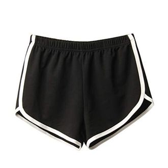 Generic Short de jogging court pour femme - Short de sport court noir pour femme - Short de cyclisme dété - Short de yoga court - Mini short de course - Short