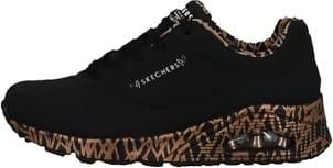 Skechers Uno Loving Love, Baskets Femme, Black Durabuck Rose Gold Trim, 40 EU