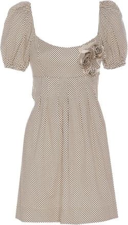 Elisabetta Franchi Femme, Robes, Noir, Taille: 40 FR Robe en coton brod&eacute; avec pois et roses