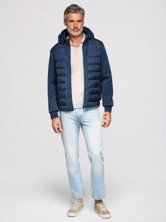 Ombre Steppjacke Gestepptes Bomberjacke mit Kapuze und Strick&auml;rmeln