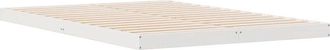 vidaXL Cadre de lit surélevé Blanc 160 x 220 cm Bois de pin massif Vidaxl