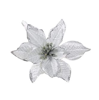 Generic 10 St&uuml;ck Pailletten, Weihnachtsblume, Weihnachtsbaum, Dekoration, 14 cm, Pailletten, bunte Blumen, f&uuml;r Weihnachtsschmuck, Party, Hochzeit, Weihnachten
