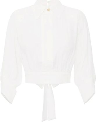 Elisabetta Franchi Femme, Blouses et Chemises, Blanc, Taille: 36 FR Chemises