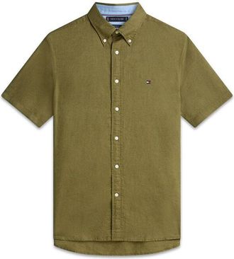 Tommy Hilfiger Herren Hemd aus Leinen-Baumwoll-Mix