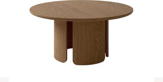 Sch&ouml;ner Wohnen Kollektion Couchtisch MOLDE/Tischplatte und Gestell Eichefarbig Tobacco/Runde Form/Echtholzfurnier/Wangenteile wahlweise montierbar/Wohnzimmertisch/Sofatisch/D 8