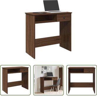 vidaXL vidaXL Bureau d&eacute;tude - Bureau ch&ecirc;ne marron 80x40x75 cm bois ding&eacute;nierie