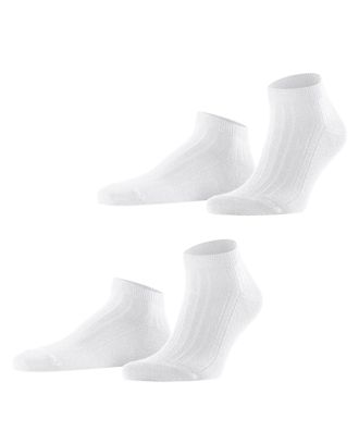Esprit Herren Easy Rib 2-Pack M SN Baumwolle kurz einfarbig 2 Paar Sneakersocken, Wei&szlig; (White 2000), 39-42 (2er Pack)