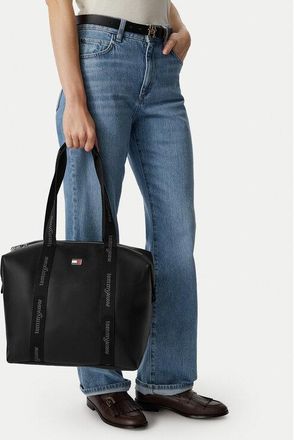 Tommy Jeans Handtasche Tjw Daily Elevated Tote AW0AW19046 Schwarz