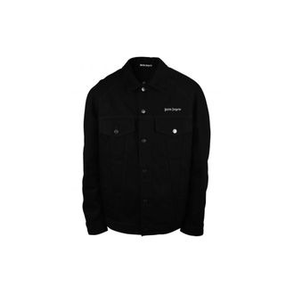 Palm Angels Logo-Bestickte Jeansjacke - - Jackets - Herren - Schwarzk - M