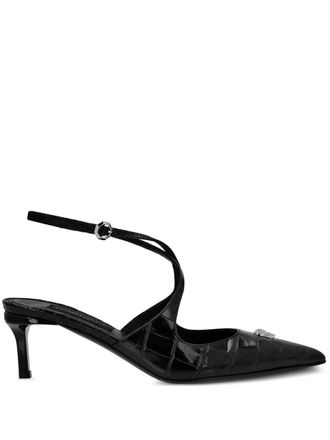 Philipp Plein escarpins Crossing à imprimé Crocco - Noir