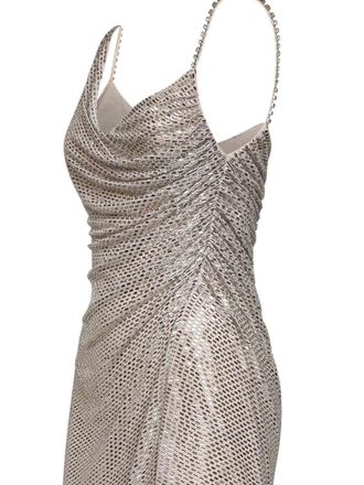 Self Portrait Womens Mini Dress Nude Tulle Rhinestones Polyester