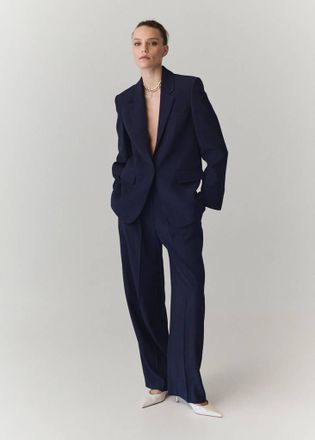 Mango Blazer droit avec poches &agrave; rabat violet - Femme - XS - MANGO