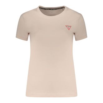 Guess Triangle Logo Stretch T-Shirt - - Tops - Damen - Rosa - S