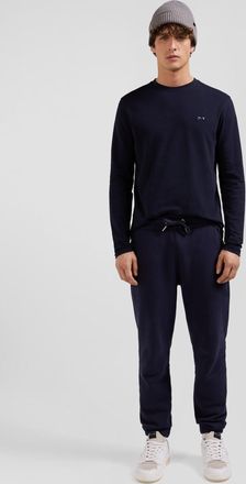 Eden Park T-shirt Manches Longues En Coton Bleu Marine Broderie Et Noeuds Papillon Cercl&eacute;s