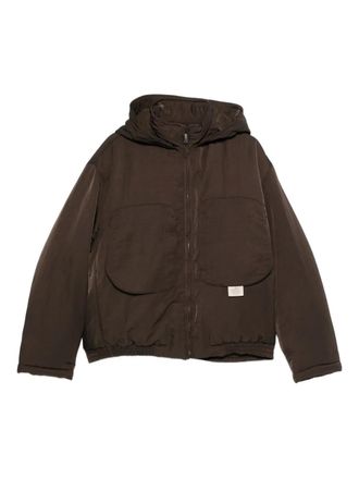 RANRA veste multi-poches &agrave; capuche - Marron
