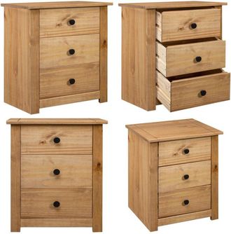 vidaXL Nachtschrank 46x40x57 cm Kiefernholz Panama - Nachtschrank - Holzschrank - Kiefernholz - Sideboard - Wohnzimmerschrank - Home & Living