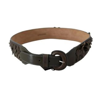 Ermanno Scervino Femme, Accessoires, Brun, Taille: 90 CM Ceinture en Cuir Marron &agrave; Franges