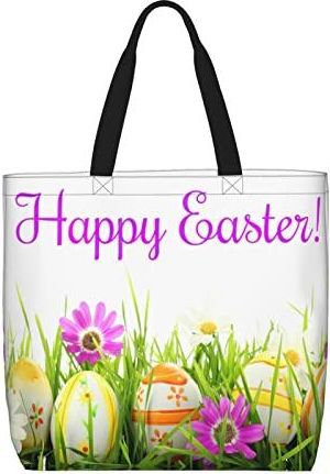 Generic Sac Fourre-Tout OEufs De P&acirc;ques Joyeux Sac Tissu R&eacute;utilisable Pliable Sacs En Toile Pour Femmes, Pour Shopping, &Eacute;cole, Femmes, Tous Les Jours