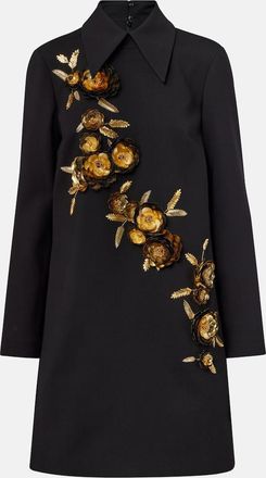 Carolina Herrera Verziertes Minikleid aus einem Wollgemisch