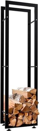 Clp Porte-b&ucirc;ches pour Bois De Chemin&eacute;e Keri V2 en M&eacute;tal Noir I Porte-Bois De Chamin&eacute;e Solide Et Moderne I Support pour B&ucirc;ches, Couleur:Noir, Taille:25x40x