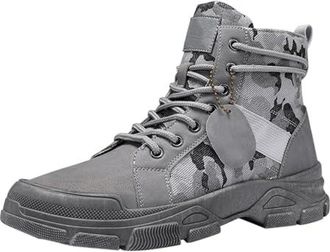 Generic Bottes dhiver pour homme - Motif camouflage - Doublure en fourrure - Chaussures hautes &agrave; lacets antid&eacute;rapantes - Semelle &eacute;paisse et douce - Bottes the