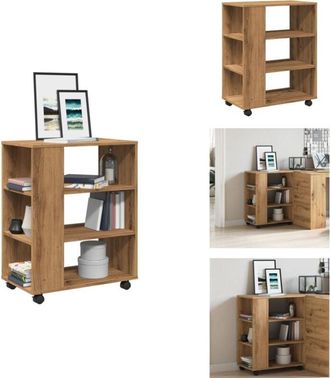 vidaXL Rollcontainer Artisan-Eiche 60x35x75 cm Holzwerkstoff - Rollschrank - Rollschr&auml;nke - Rollcontainer - Schreibtischcontainer