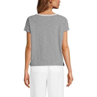 Lands End Baumwollshirt mit V-Ausschnitt, Damen, Gr&ouml;&szlig;e:36-38 regular, Wei&szlig;, Baumwolle, by Lands End