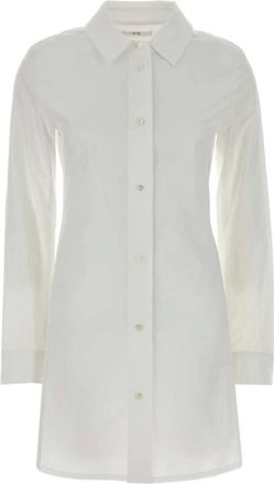 Co Femme, Robes, Blanc, Taille: 42 FR Chemise &agrave; Manches Longues en Popeline