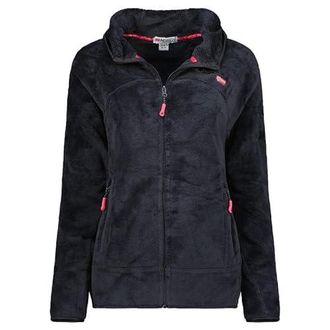 Geographical Norway Upalood Lady - Polaire épaisse Femme Chaude Capuche Fermeture Zip - Veste Automne Hiver Printemps Chaud Femmes - Longues Manches Vetement Pull Fourrur