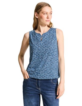 Cecil Damen B321628 Burn-Out Print Top, Easy Blue, Medium