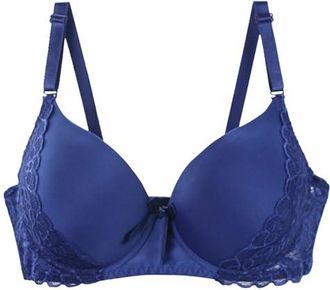 Generic Soutien-gorge à armatures avec bretelles réglables pour femme, bleu, 110E