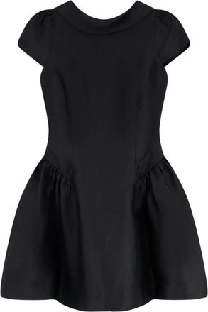 Self Portrait Femme, Robes, Noir, Taille: 40 FR Mini-robe en taffetas &agrave; col
