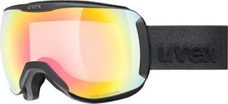 Uvex downhill 2100 V - stylische, selbstt&ouml;nende Skibrille mit Anti-Fog-Beschichtung f&uuml;r Damen und Herren - black matt/rainbow-clear - one size