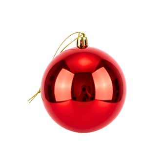 Shatchi 20 cm gro&szlig;e, rote Weihnachtskugel, PVC, bruchsicher, gl&auml;nzende Oberfl&auml;che, Festliche Weihnachtsbaum-H&auml;ngedekoration, rundes Ornament f&uuml;r Urlaub, Heimd