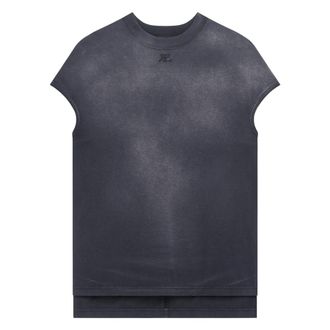 Courr&egrave;ges Solarisiertes Oversized T-Shirt - - Tops - Damen - Schwarzk - S