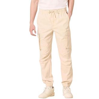 Generic Pantalon de travail cargo en coton pour homme - Plusieurs poches - Jambe droite - Pantalon de jogging, kaki, 3XL