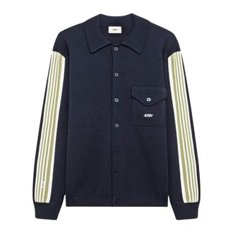 Autry Viskose-Mischgewebe Jacke mit Logo - - Knitwear - Herren - Blau - M