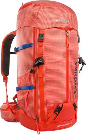 Tatonka Cima di Basso 40L RECCO - Leichter Kletterrucksack mit Helmfach, RECCO-Notfall-Reflektor und 40 Liter Volumen (red orange)