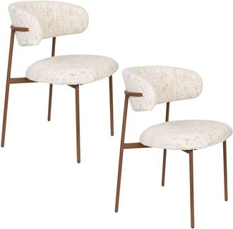 Bo&icirc;te &agrave; Design Chaise design, 2 Chaises en tissu Claes Blanc en Fabric, BOITE A DESIGN