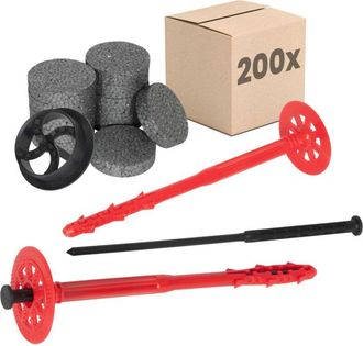 Protektor Protektor - D&auml;mmstoffd&uuml;bel Optimierte - Set &Oslash;8x200mm Kunststoffnagel (200 St + 200 Rond. + 1 Fr&auml;ser)