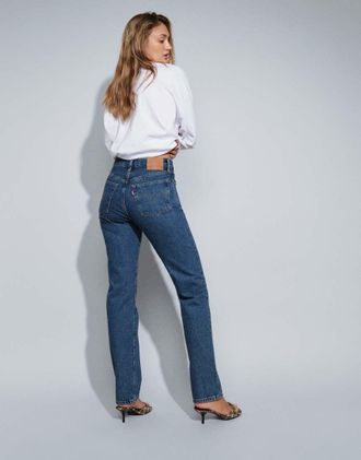 Levi's 501 Straight Jeans in mittlerer Waschung-Blau