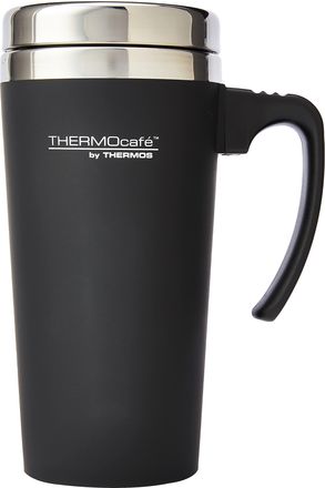 Thermocafé by Thermos Thermocafe Soft-Touch-Reisebecher, 420 ml, Kunststoff und Edelstahl, Schwarz