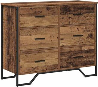 vidaXL Commode Autre Bois Ancien 91 x 35.5 x 74.5 cm Bois ding&eacute;nierie, Solutions de Rangement Salon, unit&eacute; de tiroirs Verticale, Commode Industrielle, Meuble