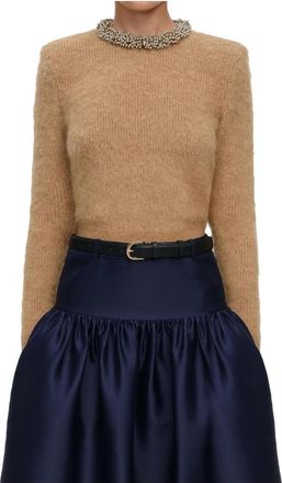Self Portrait Strickpullover mit Perlenbesatz - - Knitwear - Damen - Beige - L