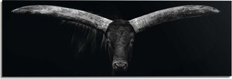 Reinders Wandbild, Ochse, Home Office, Bilder, Wanddeko, Room Decor, MDF, Schwarz-Weiß, 52x156cm