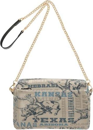 HMZXZ Bull Rodeo Riders Sac à bandoulière pour femme en cuir Petit sac à main bandoulière Chapeaux Animaux sauvages