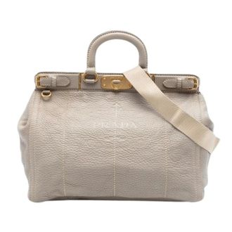 Prada Sac bandouli&egrave;re en cuir de chevreuil Pre-owned - Femme - Pre-owned - Gris - Taille: ONE Size